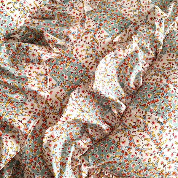 Ruffle Cushion Cover In Jean Monro 'Demelza' Fabric - 18 inch ...