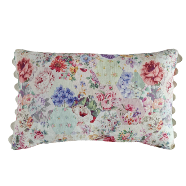 Patchwork Garden Vintage Style Floral rectangle cushion cover ...